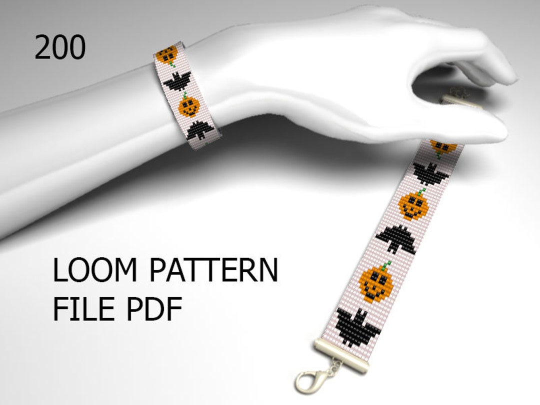 200 Halloween Pumpkin Bats Pattern Loom Woven Bead Myuki - Etsy