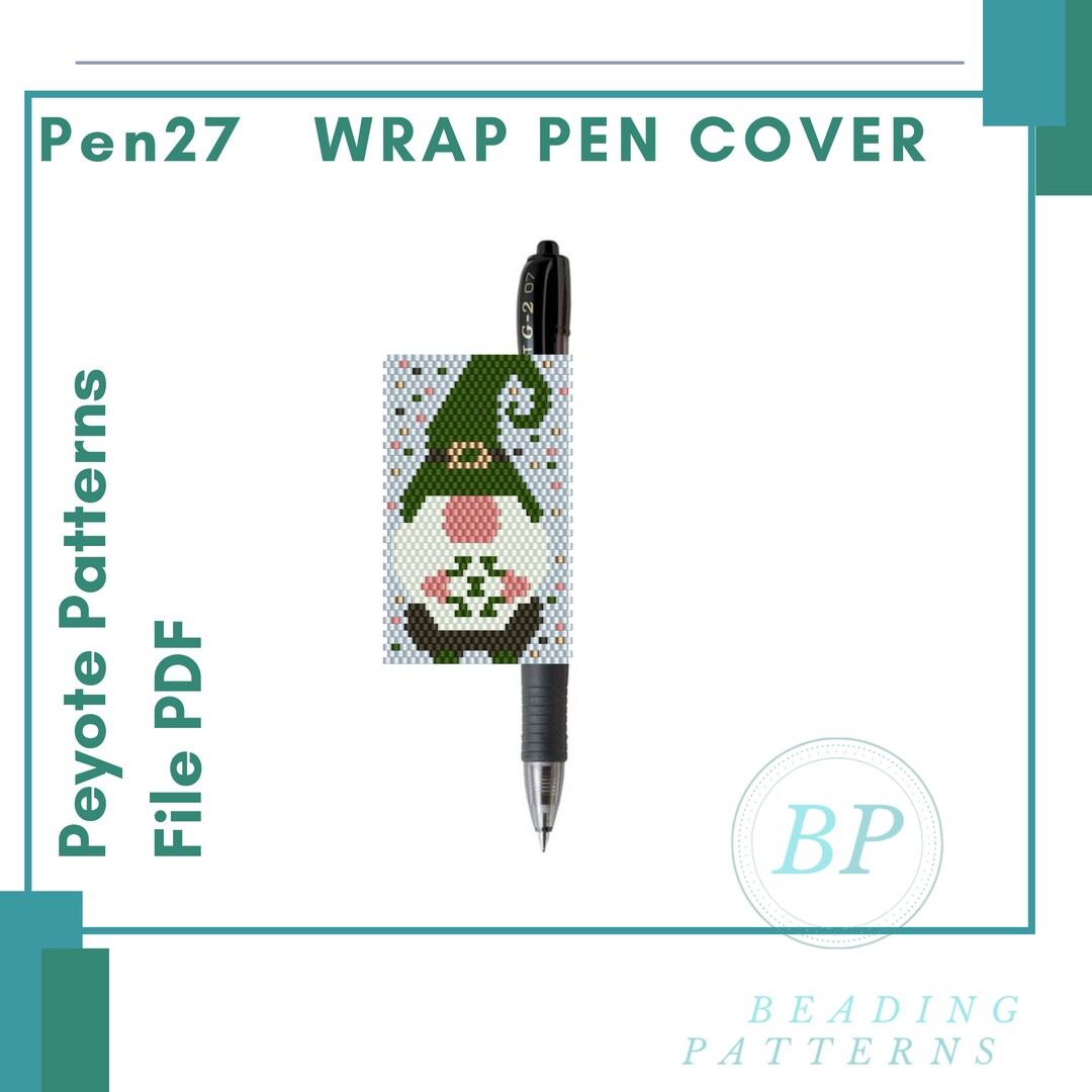 Pilot G2 Pen Wrap, Peyote Pattern, Even Peyote, G2 Pen Cover, Beading ...