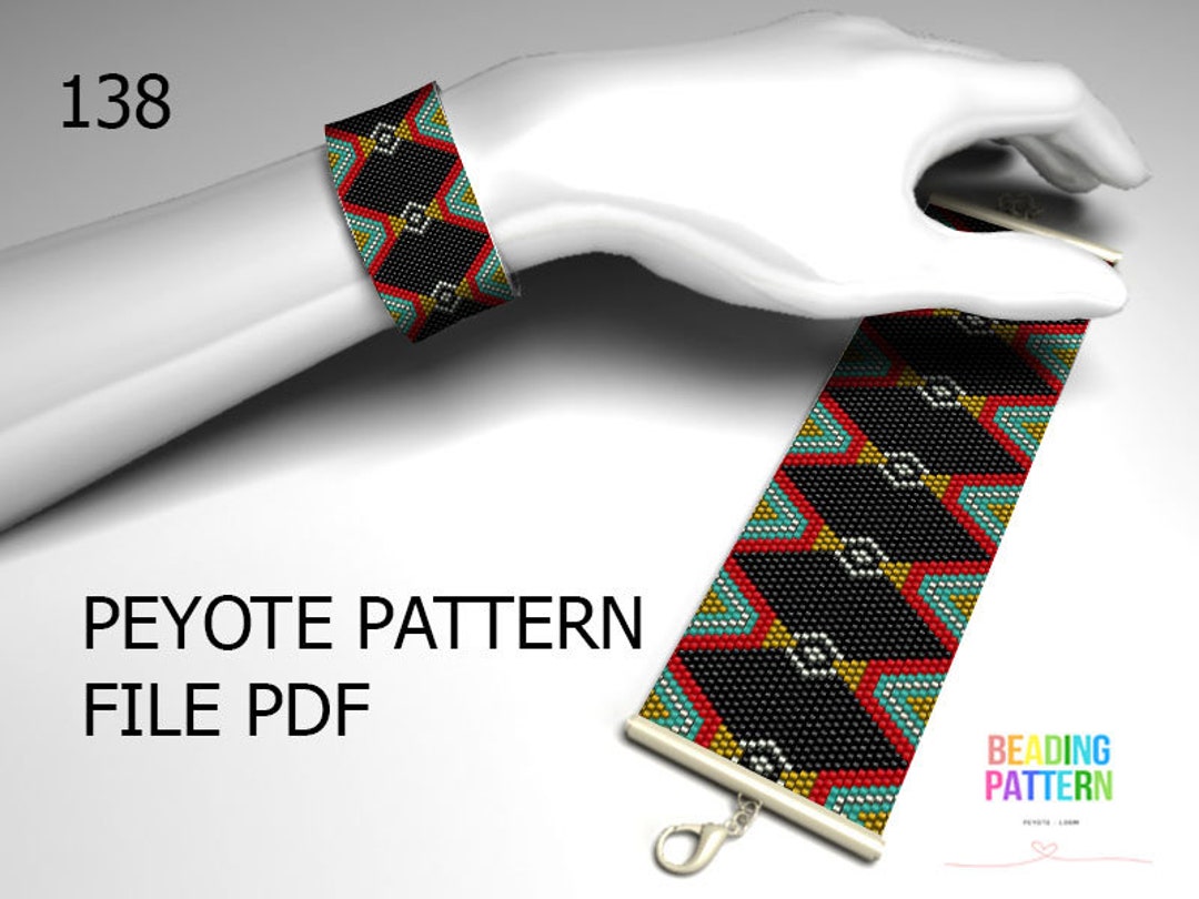 Peyote Stitch Pattern for Cuff Bracelet With Odd Peyote Technique ...