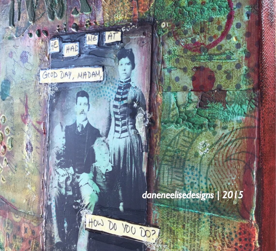Mixed Media Canvas, Collage Art, Mixed Media Collage, "good Day Madam ...