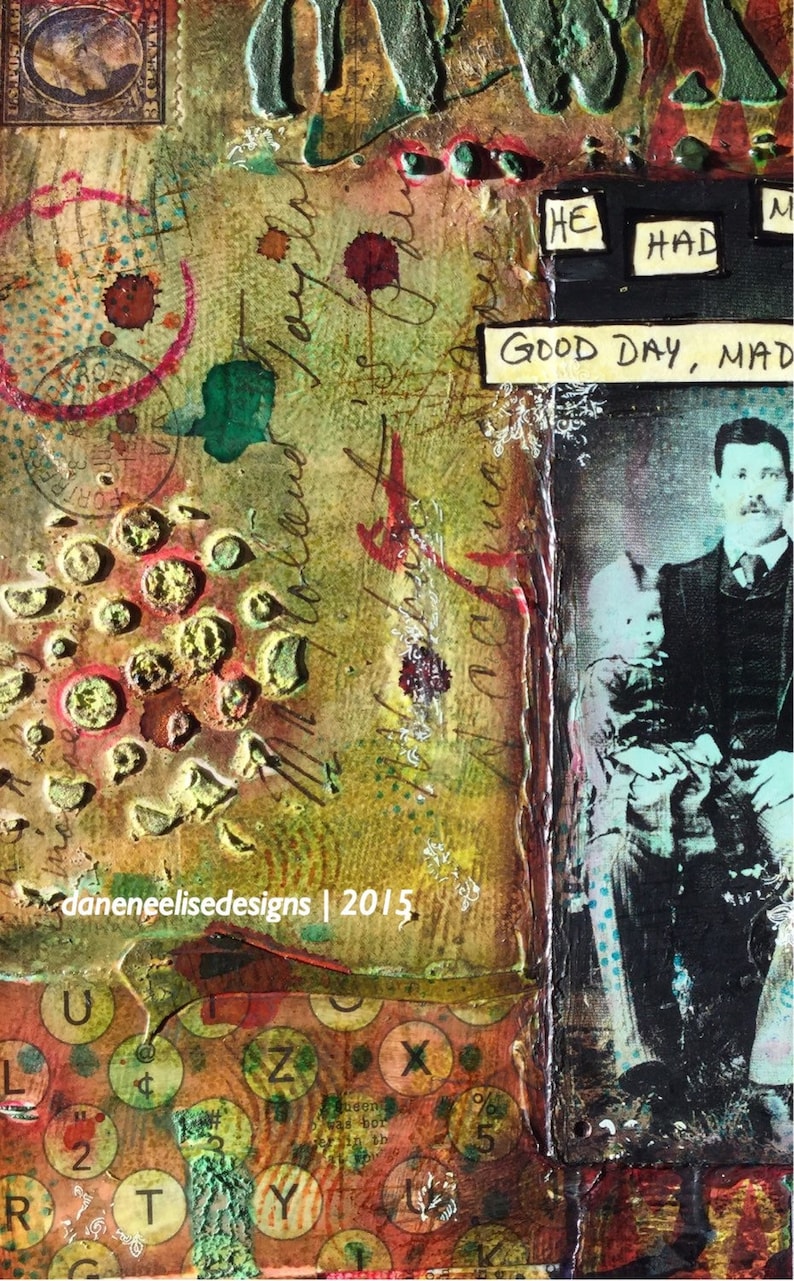 Mixed Media Canvas, Collage Art, Mixed Media Collage, "good Day Madam ...