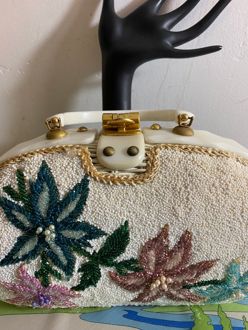 Adele Beaded and Wicker Purse - Etsy