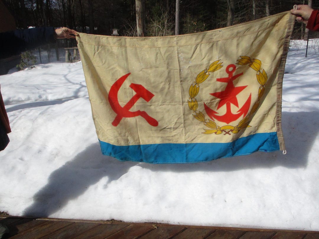 USSR Commie Russia, Soviet Navy Admiral Aboard Ship Flag. 30" X 50 ...