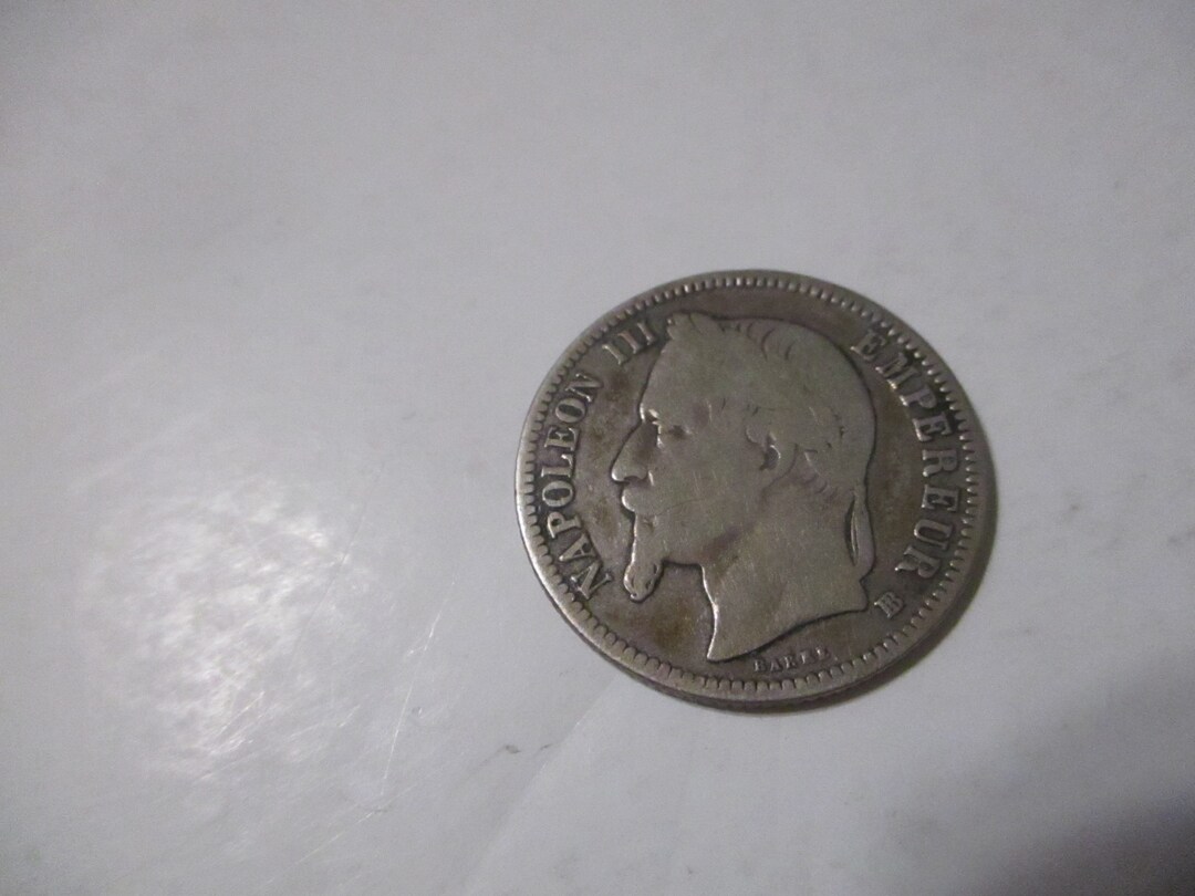 1868 French Napoleon III Emperor of France Silver Franc Coin. - Etsy