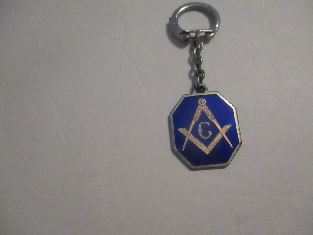 1930s to 1950s Free Mason Keychain Fob Made in France. Enamel and Gold ...