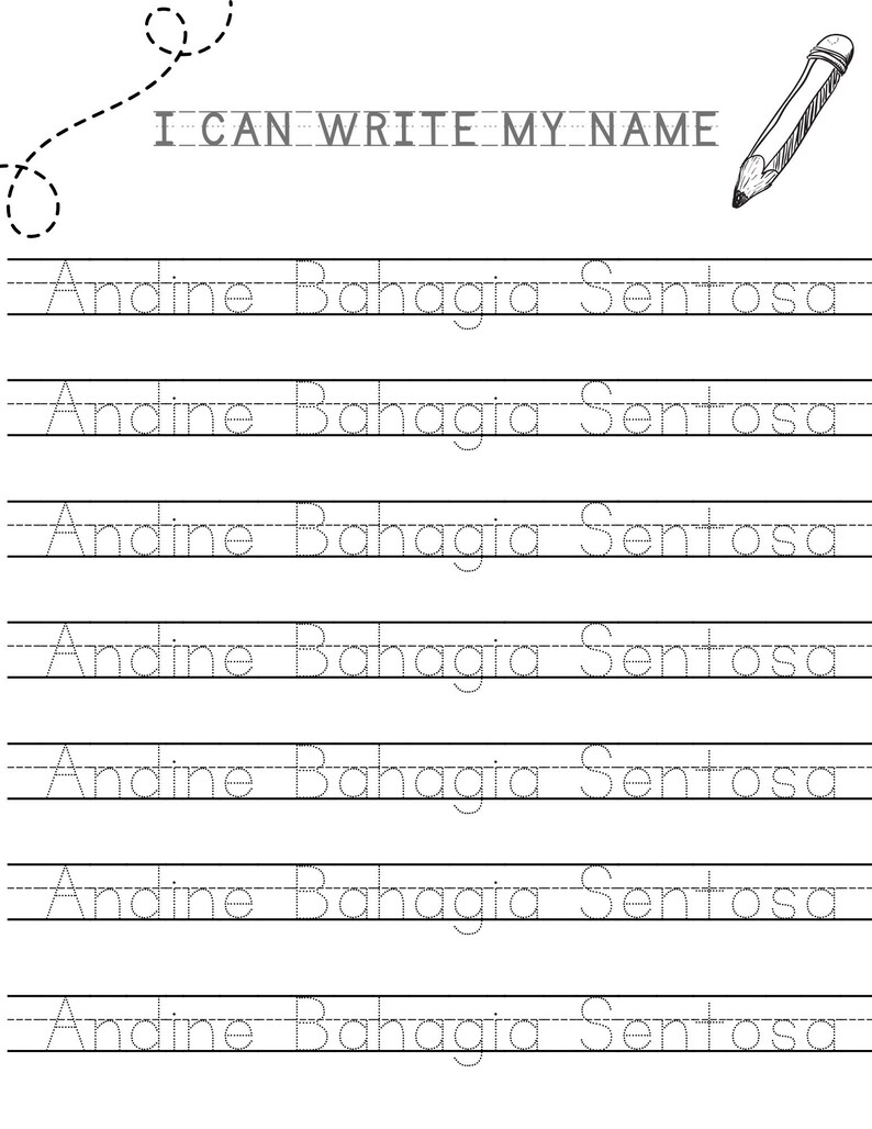 Tracing First and Last Name Worksheet | Name Tracing Practice | My Name ...