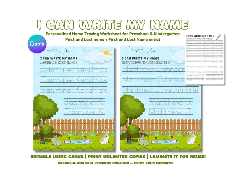 Personalized Name Tracing Worksheet | I Can Write My Name | Preschool ...