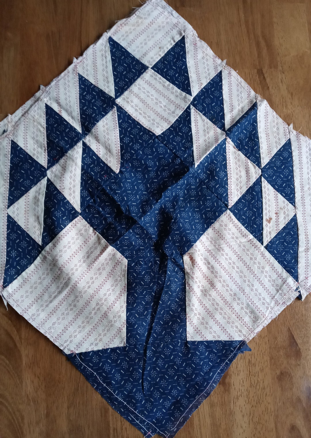 In Time for Christmas Antique Primitive Indigo and Shirting TREE Quilt ...