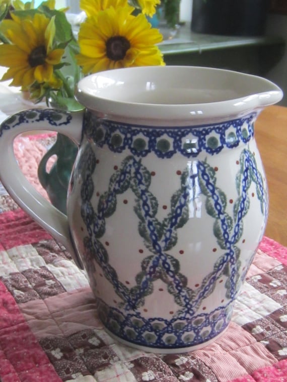 Darling Lattice Design Boleslawiec BIG Polish Pottery Blue - Etsy