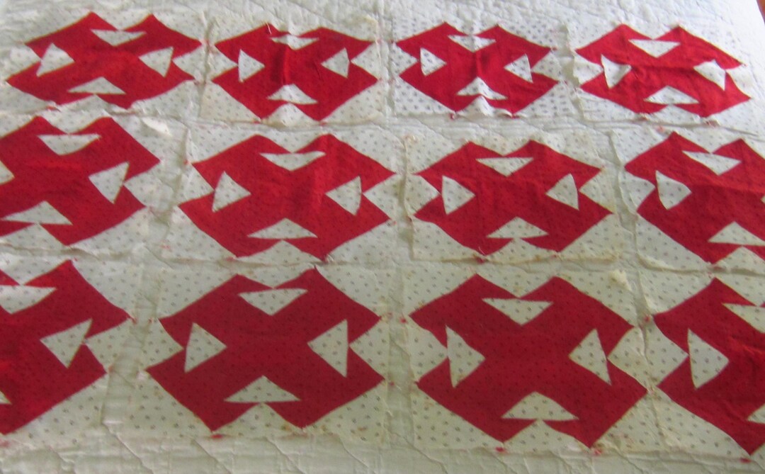 Antique Turkey Red Quilt Blocks: Hand-sewn Shirting Squares (12pc) - Etsy