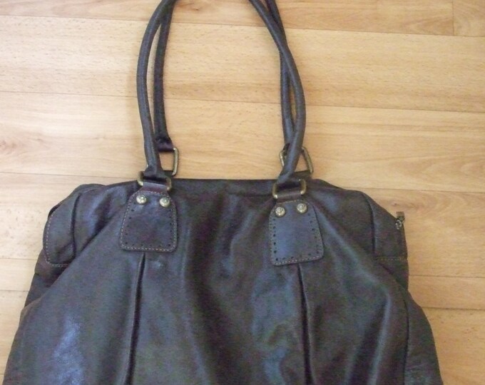 Ferchi Bag, Quality Large Genuine Leather Designer Handbag, Dark Brown ...