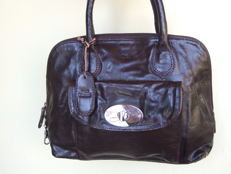 Vintage the Monte Handbag Genuine Brown Leather Bag Purse - Etsy