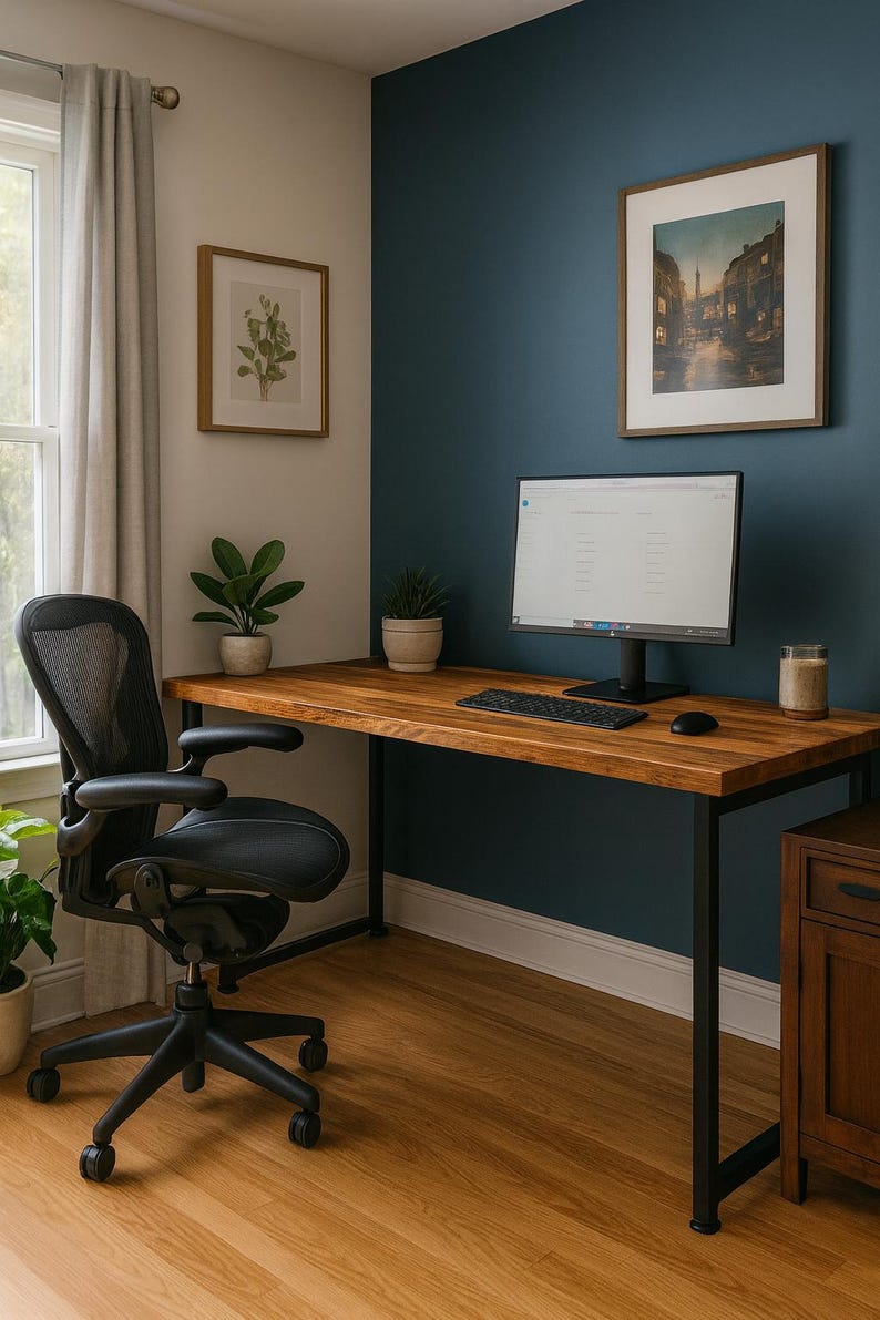 Modern Solid Wood Computer Desk – Minimalist Home Office Table With ...