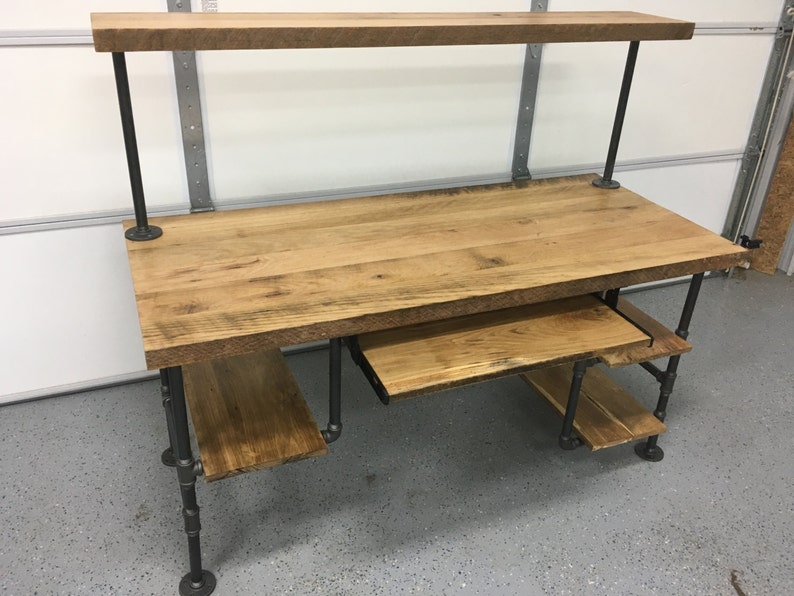 Computer Desk. Natural Finished Reclaimed Wood Table Rustic - Etsy.de