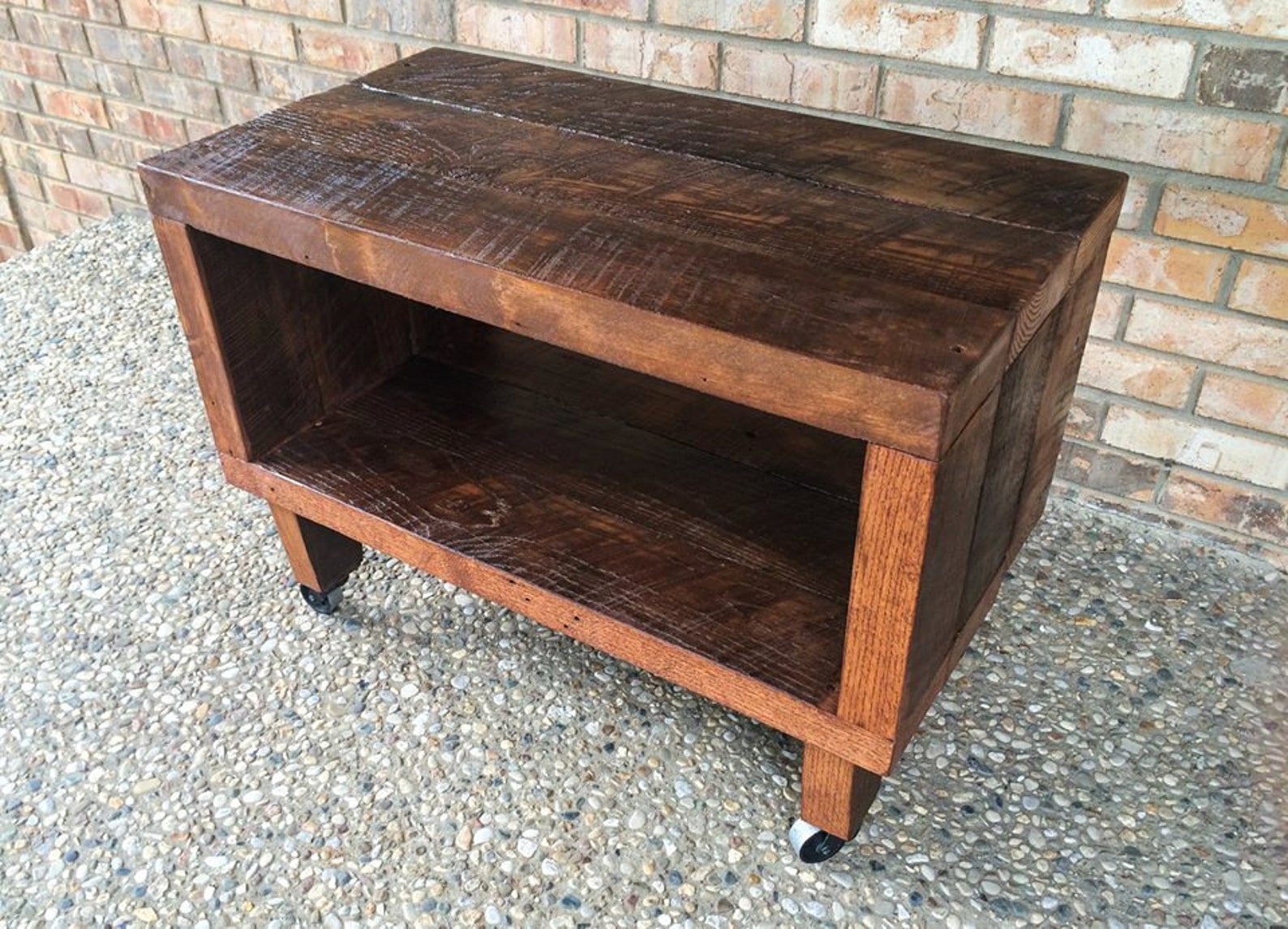 Rustic Reclaimed Barn Wood TV Stand Solid Oak W/ 8 - Etsy