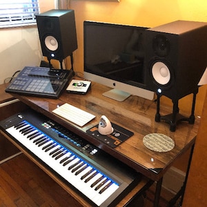 Studio Desk, Piano Desk, Keyboard Tray Desk, Music Studio Desk, Gaming ...