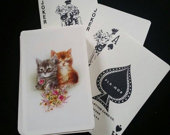 Cat playing card | Etsy