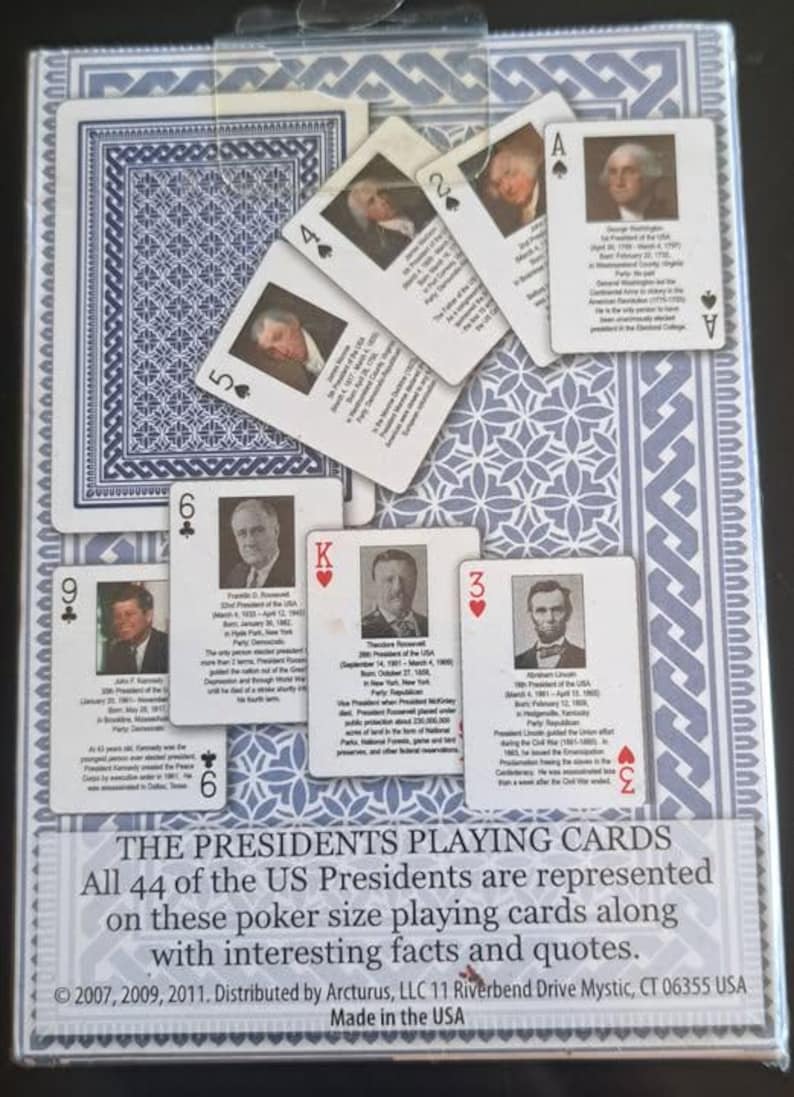 Vintage Deck of Playing Cards THE PRESIDENTS New Sealed - Etsy