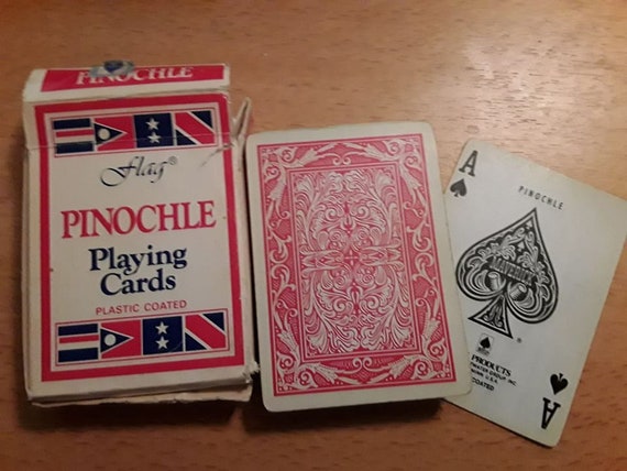 Vintage Deck of Playing Cards FLAG PINOCHLE in Original Box | Etsy
