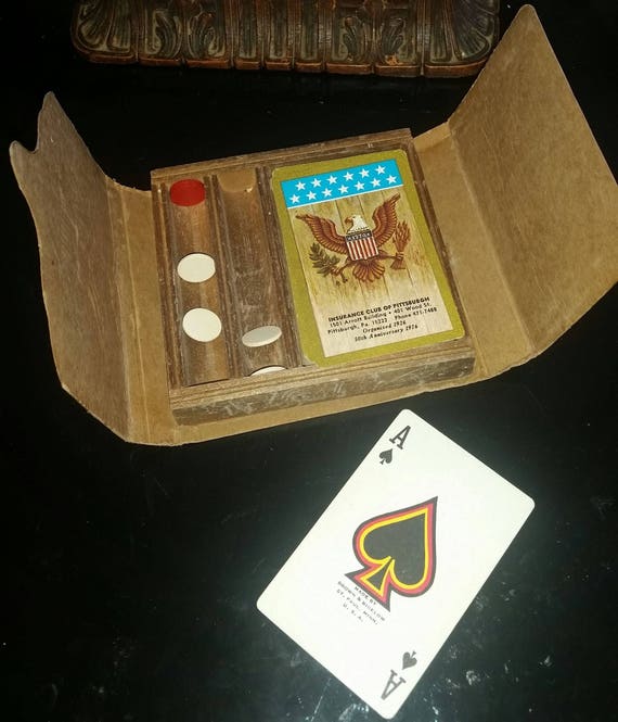 Vintage Deck of Playing Cards ANTIQUE in American Eagle Case - Etsy