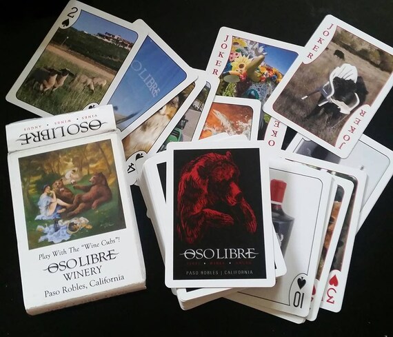Vintage deck of Playing Cards OSO LIBRE WINERY | Etsy