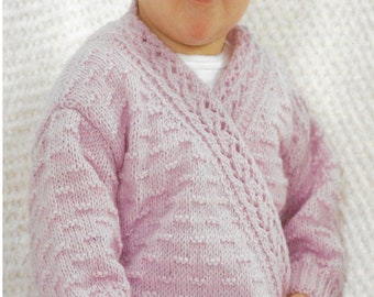 PDF Instant Digital Download Baby Crossover Cardigan & Dress Knitting ...