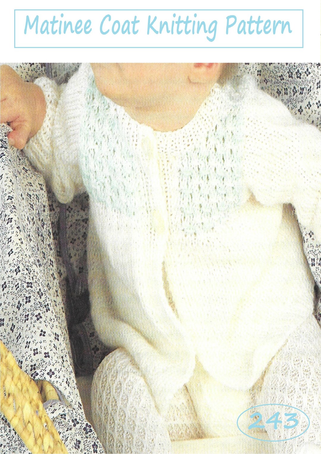 INSTANT DOWNLOAD - PDF - Beautiful Matinee Coat Knitting Pattern ...