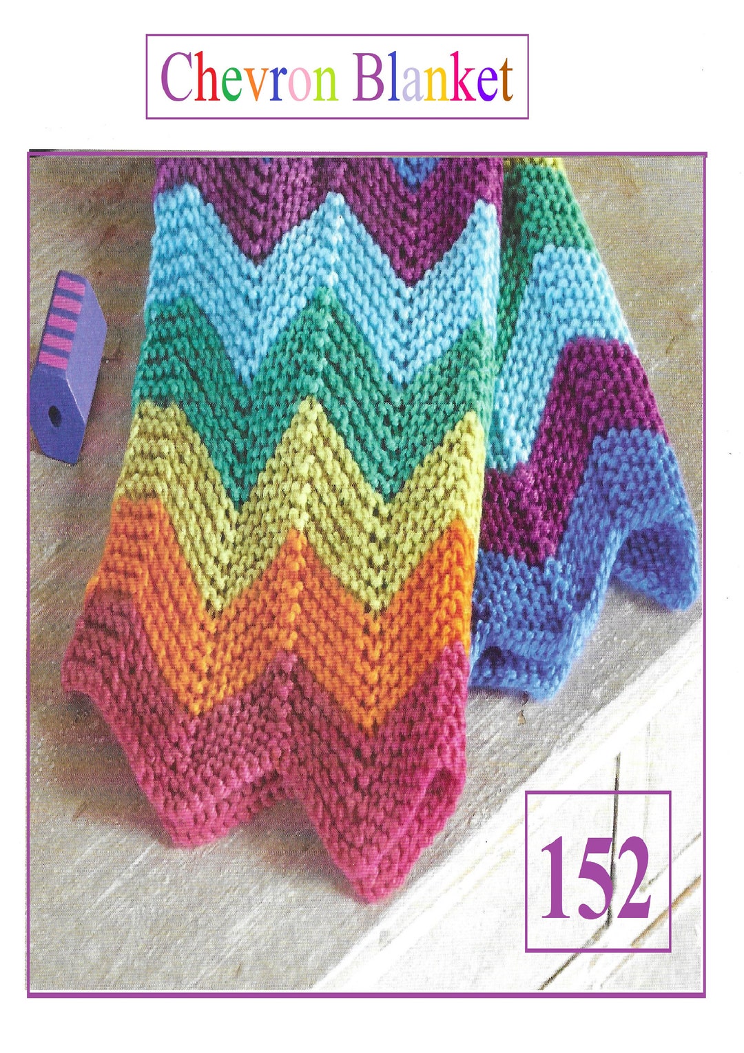 Instant Download - PDF- Beautiful Chevron Blanket Knitting Pattern (152 ...
