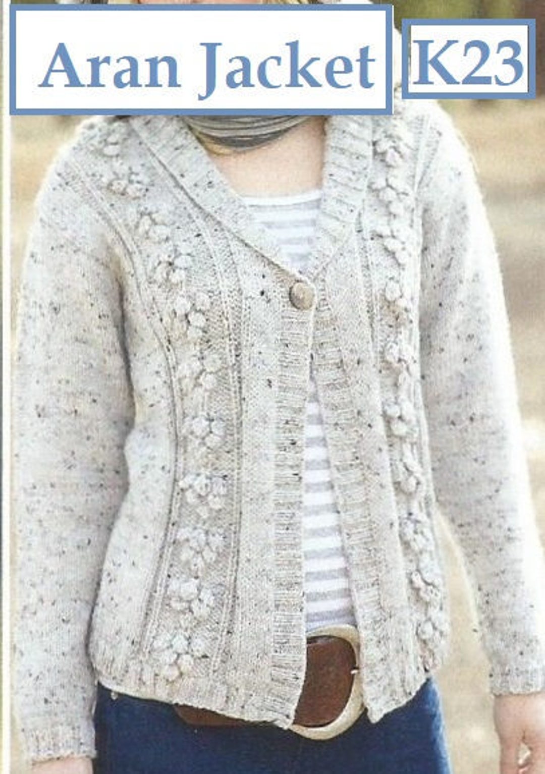 Ladies Aran Jacket Knitting Pattern Long/short Sleeve PDF Download (K23 ...
