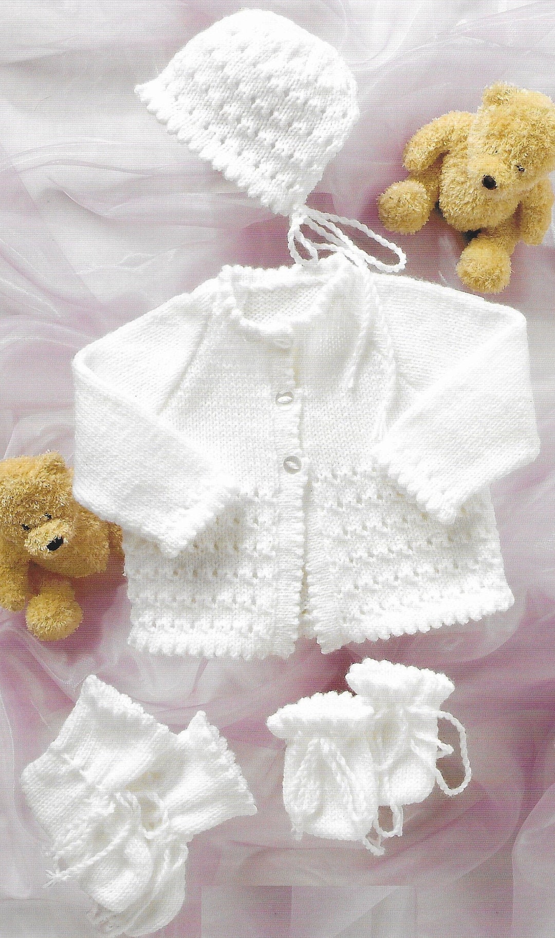 INSTANT DOWNLOAD - PDF -beautiful Matinee Set Knitting Pattern (137 ...