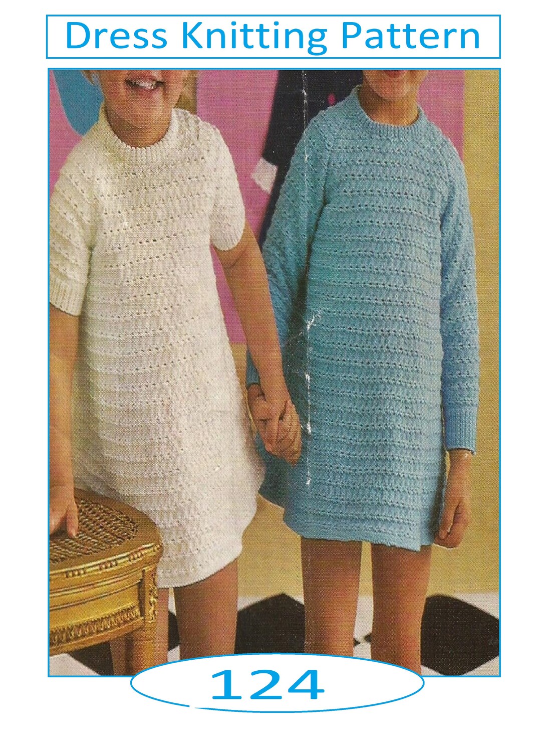 Instant Download - PDF- Beautiful Girls Dress Knitting Pattern (124) - Etsy