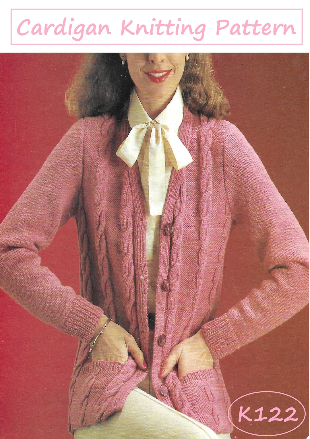 Vintage Cardigan Knitting Pattern: DK Yarn (PDF Pattern) K122 - Etsy