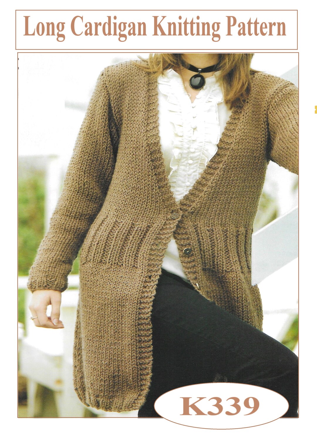 Ladies Chunky Long Cardigan Knitting Pattern PDF Download (K339) - Etsy