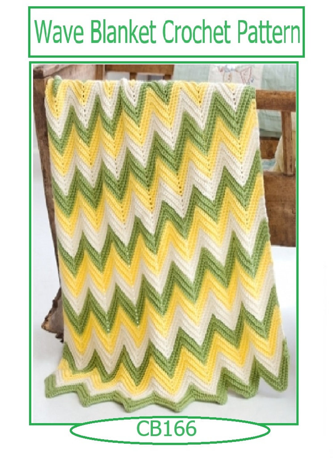 INSTANT DOWNLOAD - PDF - Beautiful Wave Blanket Crochet Pattern (CB166 ...