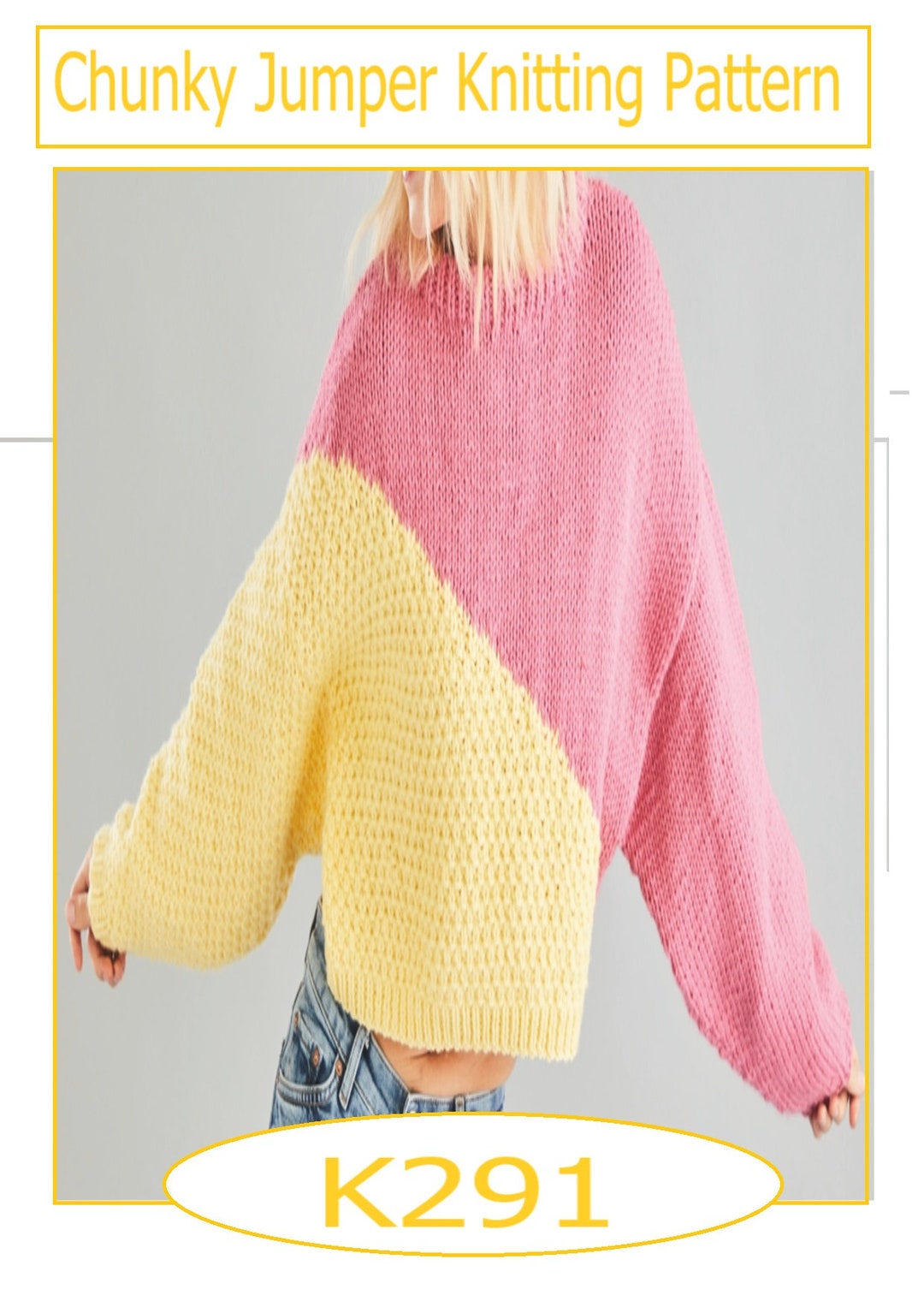 Ladies Super Chunky Jumper Knitting Pattern PDF Download (K291) - Etsy