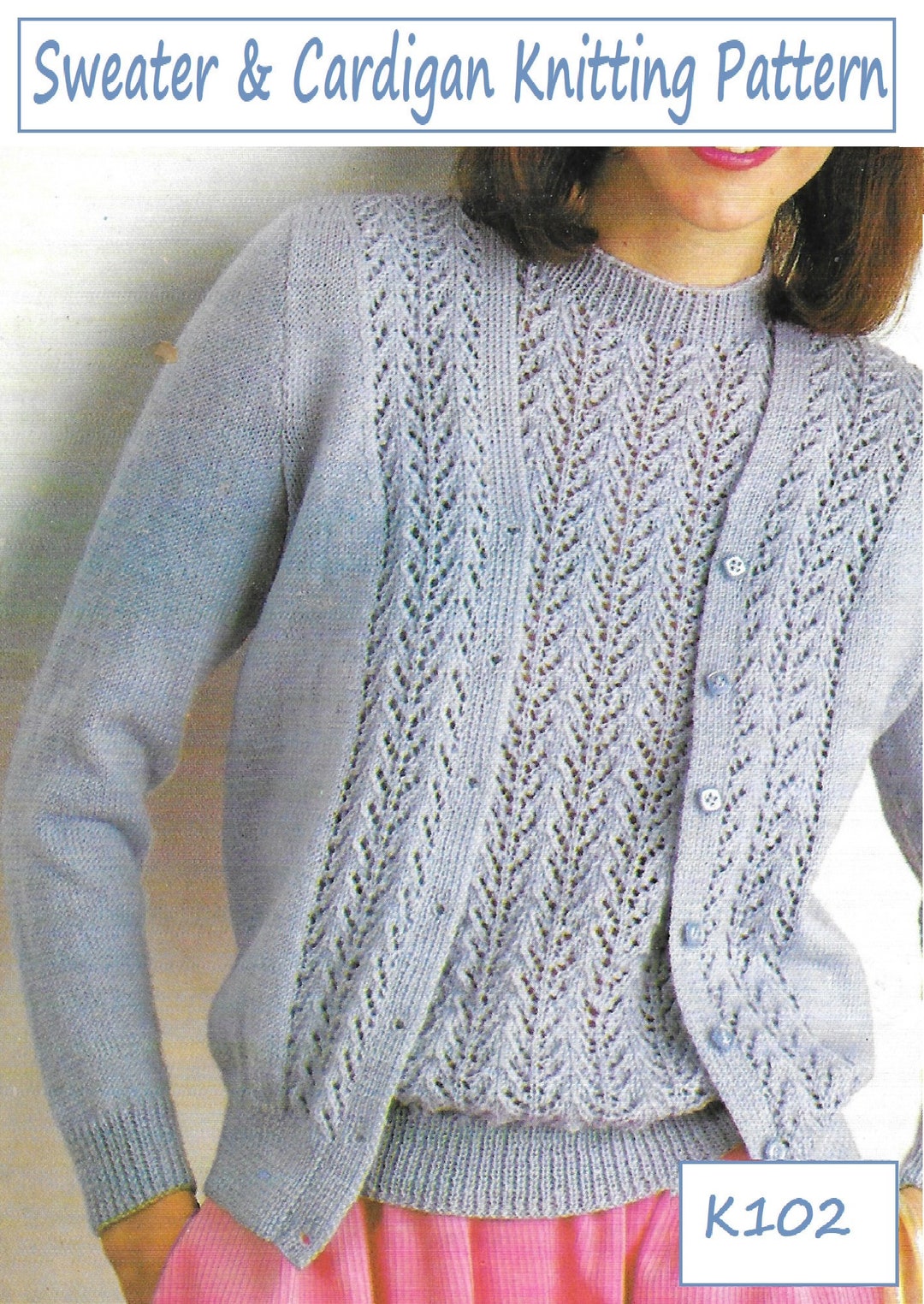 Instant Download - PDF- Beautiful Sweater & Cardigan Twin Set Knitting ...