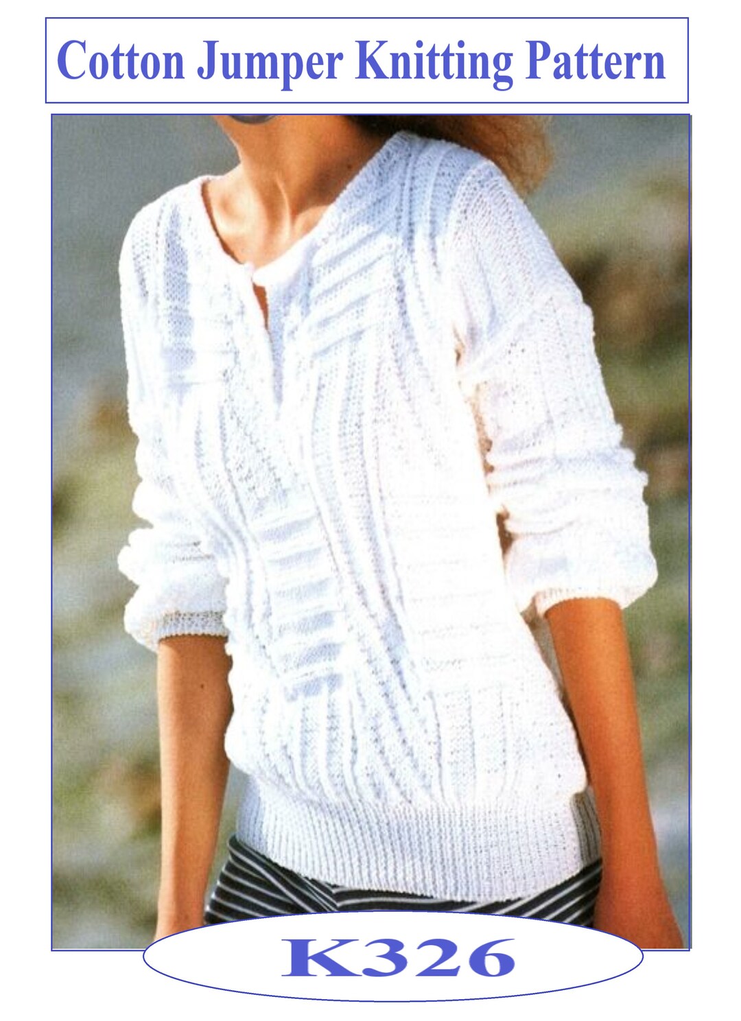 Cotton Jumper Knitting Pattern (instant Download PDF) K326 - Etsy