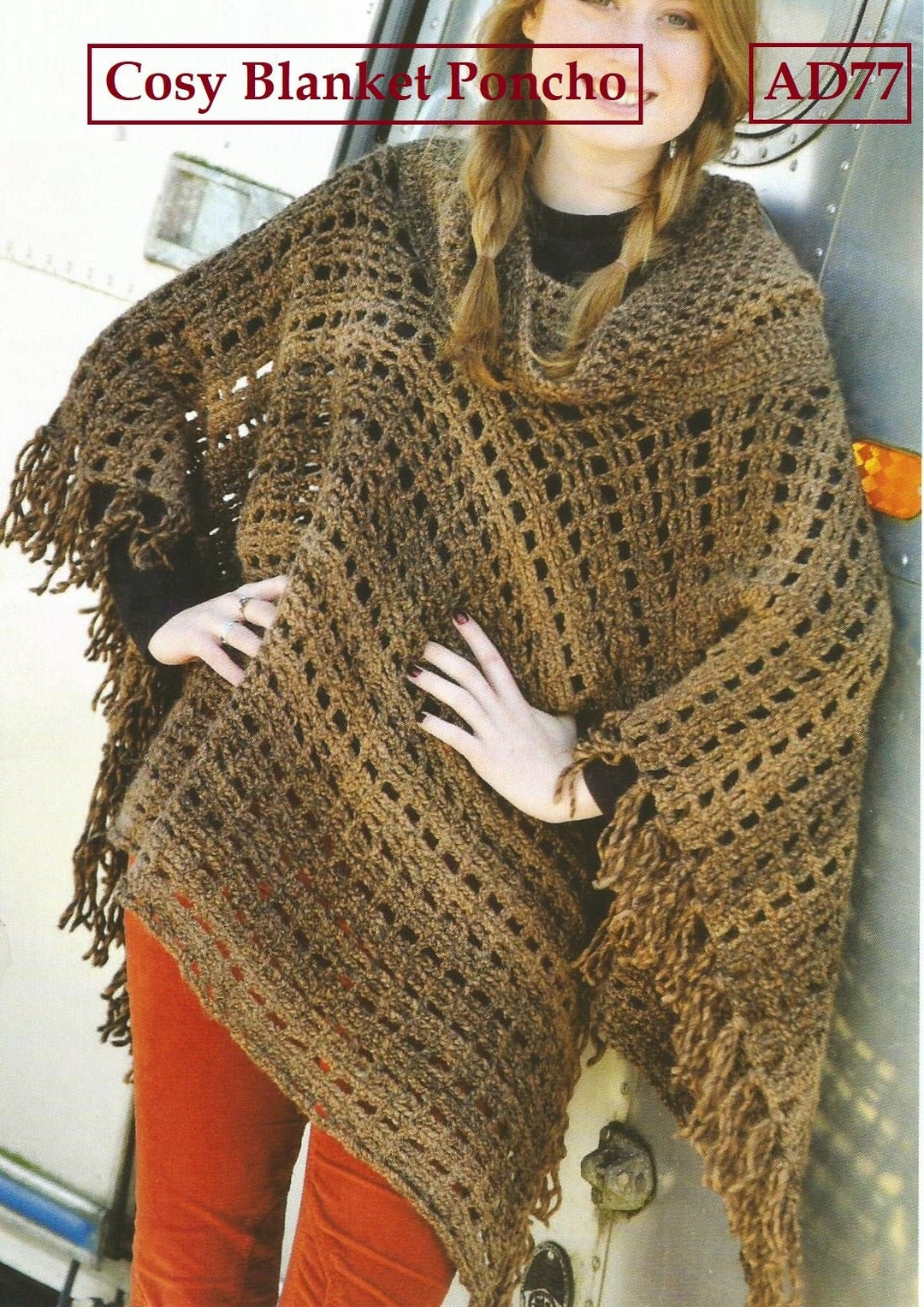 Instant Download - Pdf-lovely Chunky Poncho Crochet Pattern (AD77) - Etsy