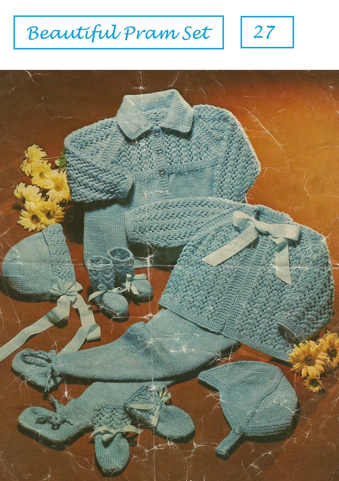 INSTANT DOWNLOAD PDF Beautiful Pram Set Knitting Pattern 27 - Etsy UK