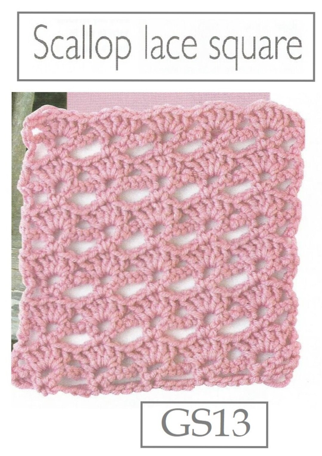 Instant Download - PDF- Beautiful Scallop Lace Pattern Square Crochet ...