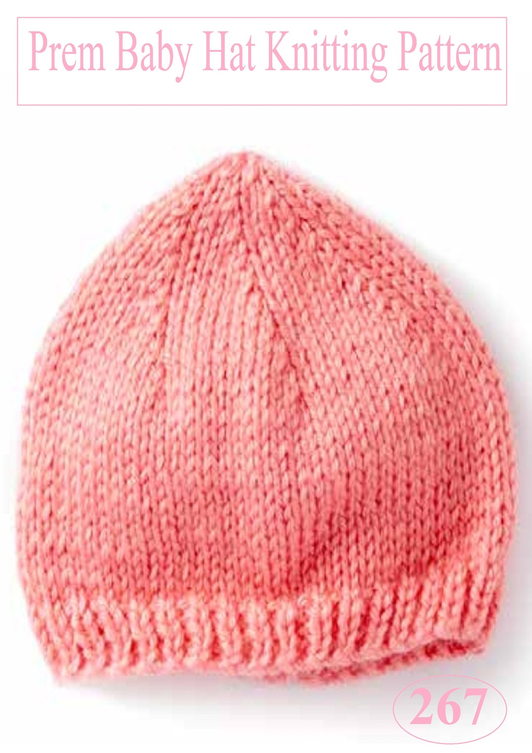 Instant Download - PDF- Beautiful Premature Baby Hat Knitting Pattern ...