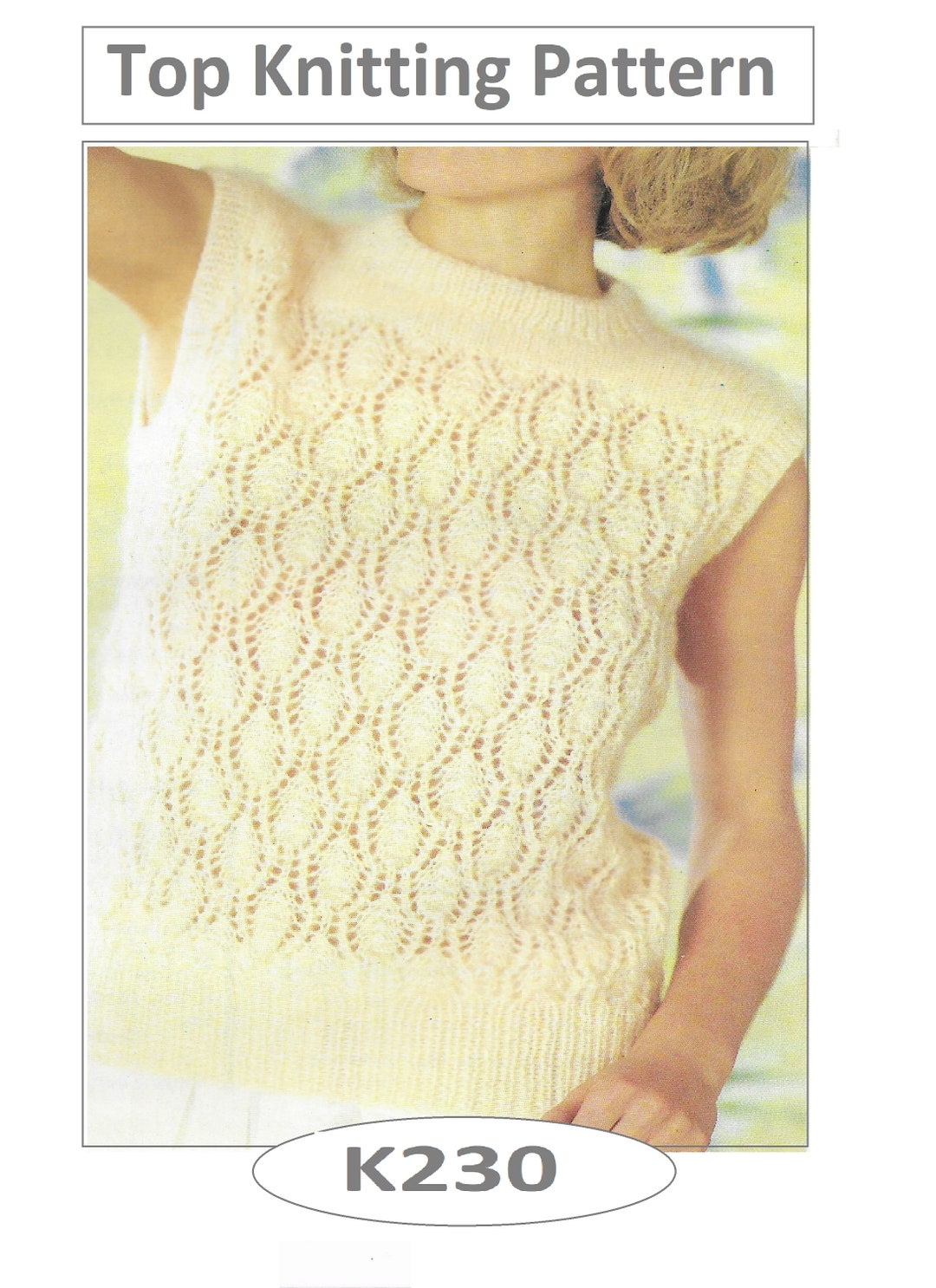 Lace Top Knitting Pattern: DK Yarn (PDF Pattern) K230 - Etsy