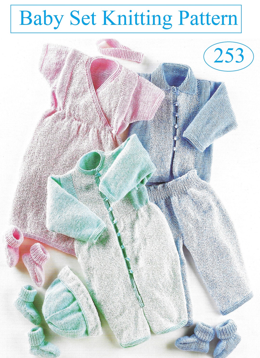 Baby Set Knitting Pattern: Vintage Style Dress, Jacket & More (instant ...