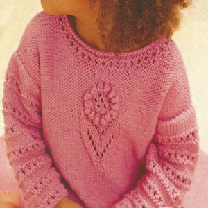 INSTANT DOWNLOAD - PDF - Beautiful Flower Jumper Knitting Pattern (101 ...