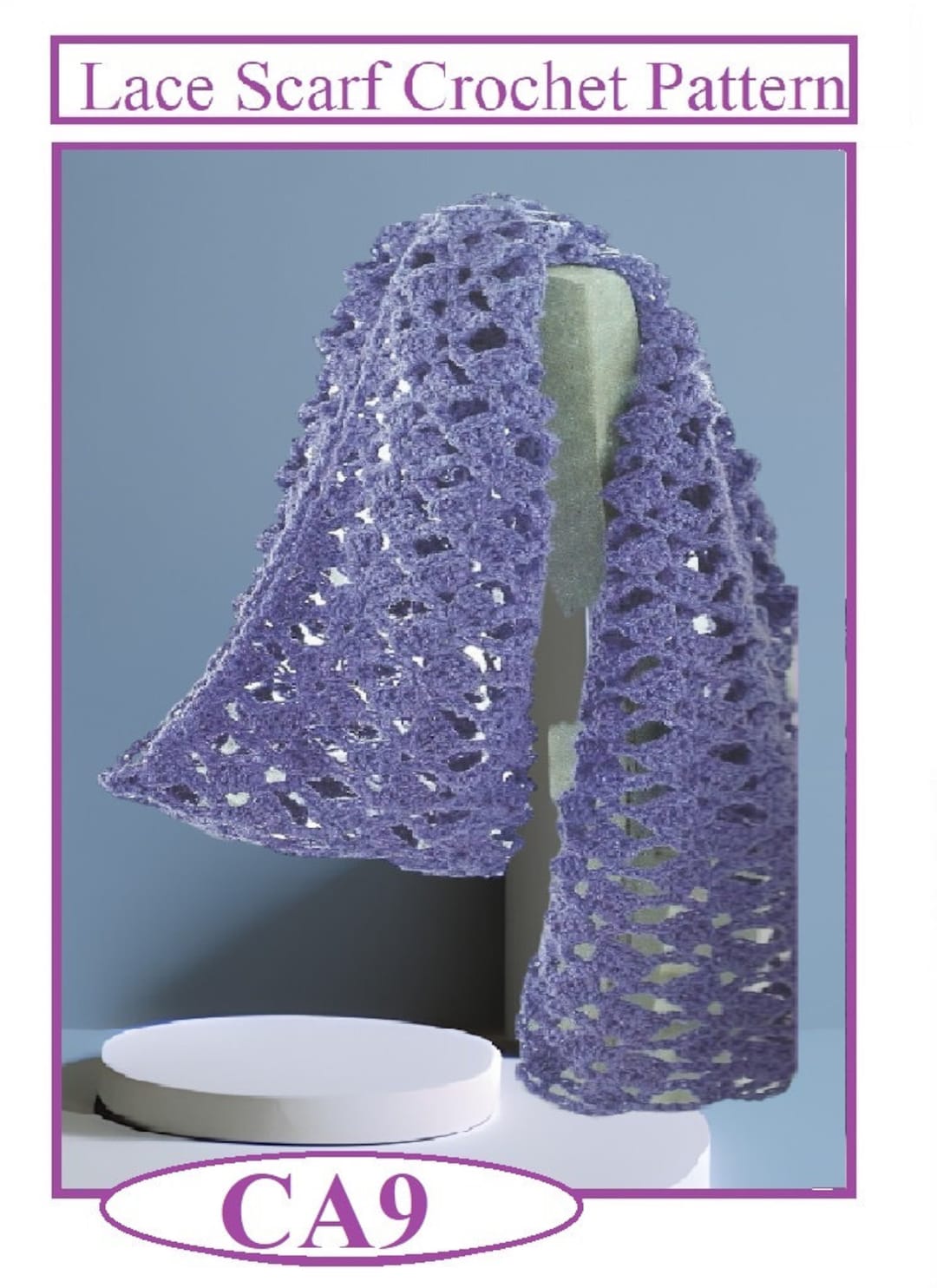 Instant Download - PDF- Beautiful Lace Scarf Crochet Pattern (CA9) - Etsy