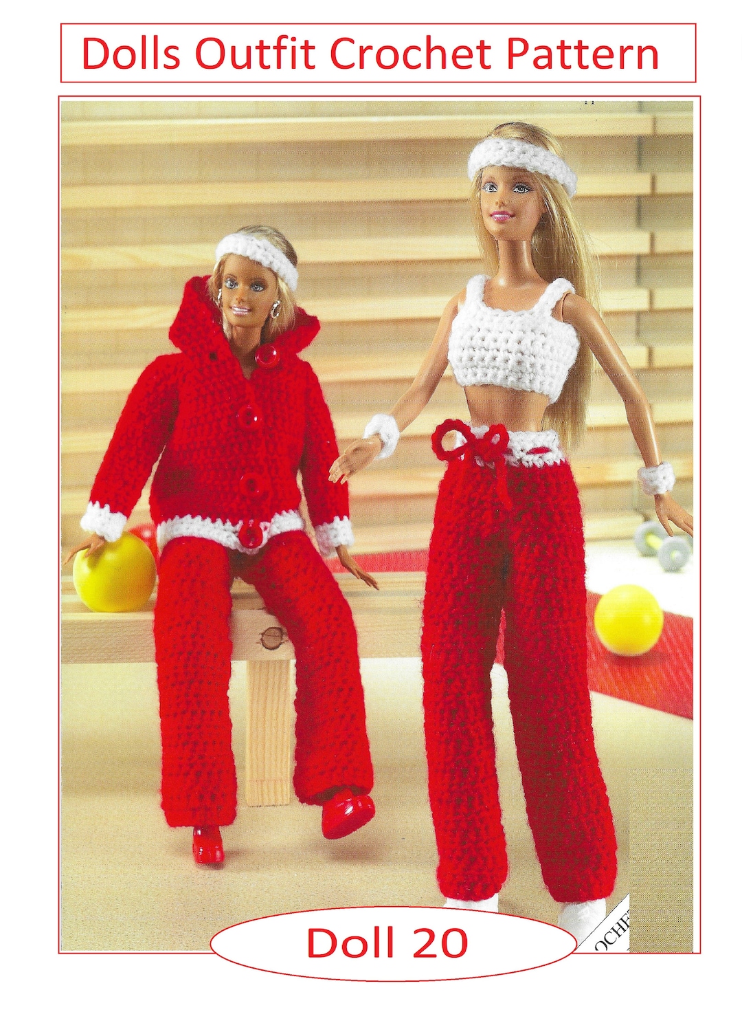 Doll Outfit Crochet Pattern: Tracksuit, Headband, Wristbands (PDF ...