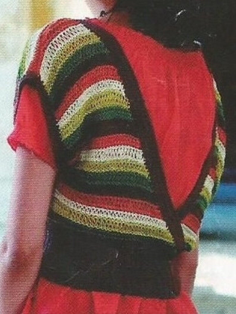 Ladies Stripe Crossover Top Knitting Pattern PDF Download (K36) - Etsy