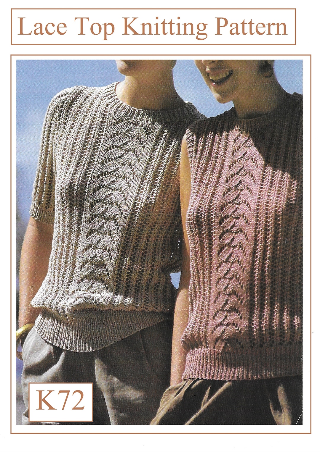 Lace Top Knitting Pattern (PDF Pattern) K72 - Etsy