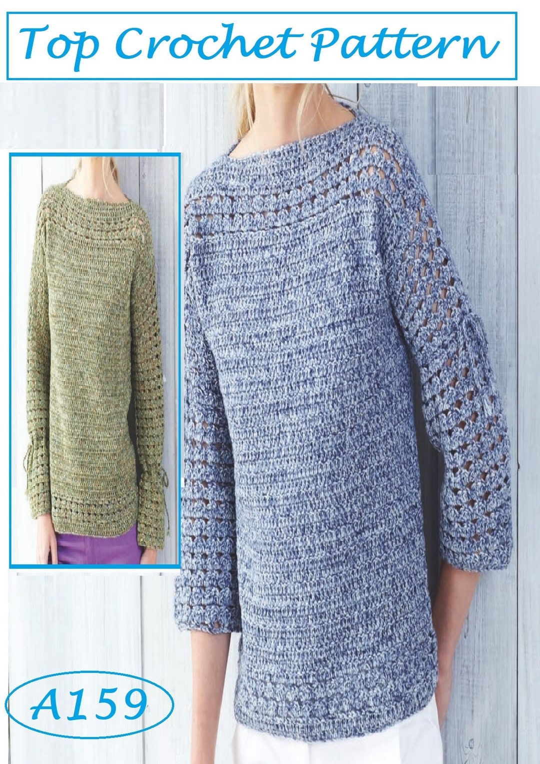 Crochet Top Pattern: DK Yarn (PDF Pattern) AD159 - Etsy