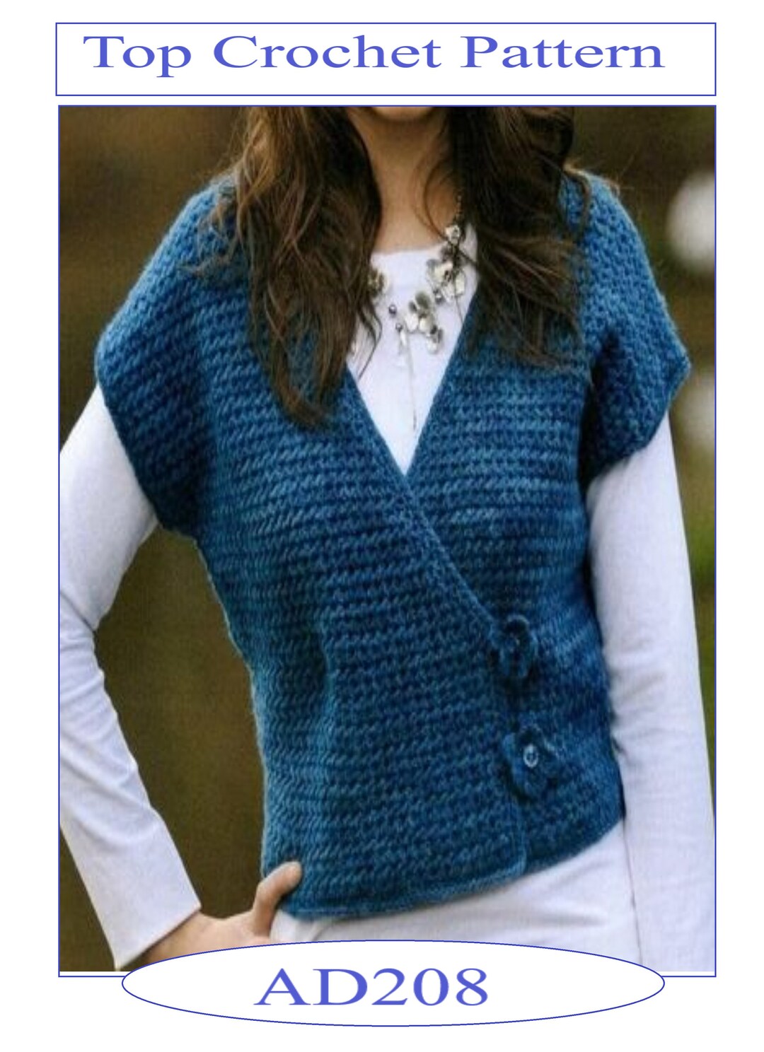 Instant Download - PDF- Beautiful Crossover Top Crochet Pattern (AD208 ...